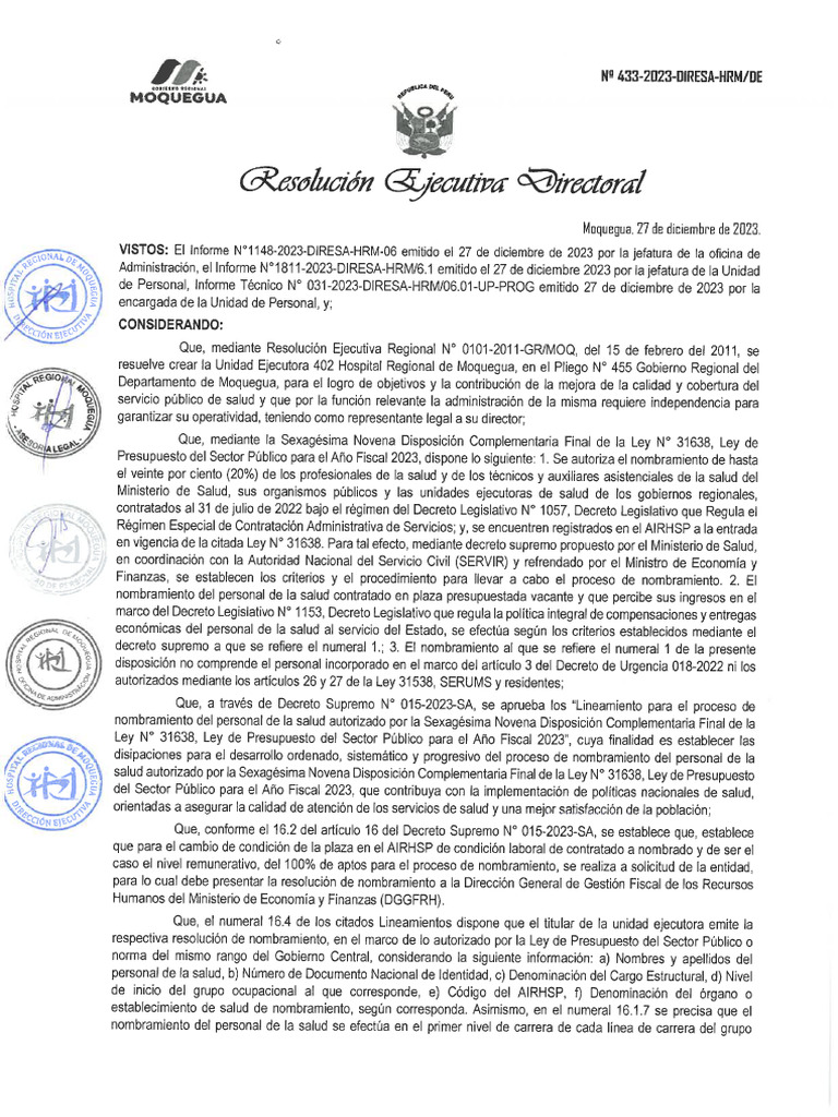 Red-433-2023 Nombramiento 20% Cas | PDF