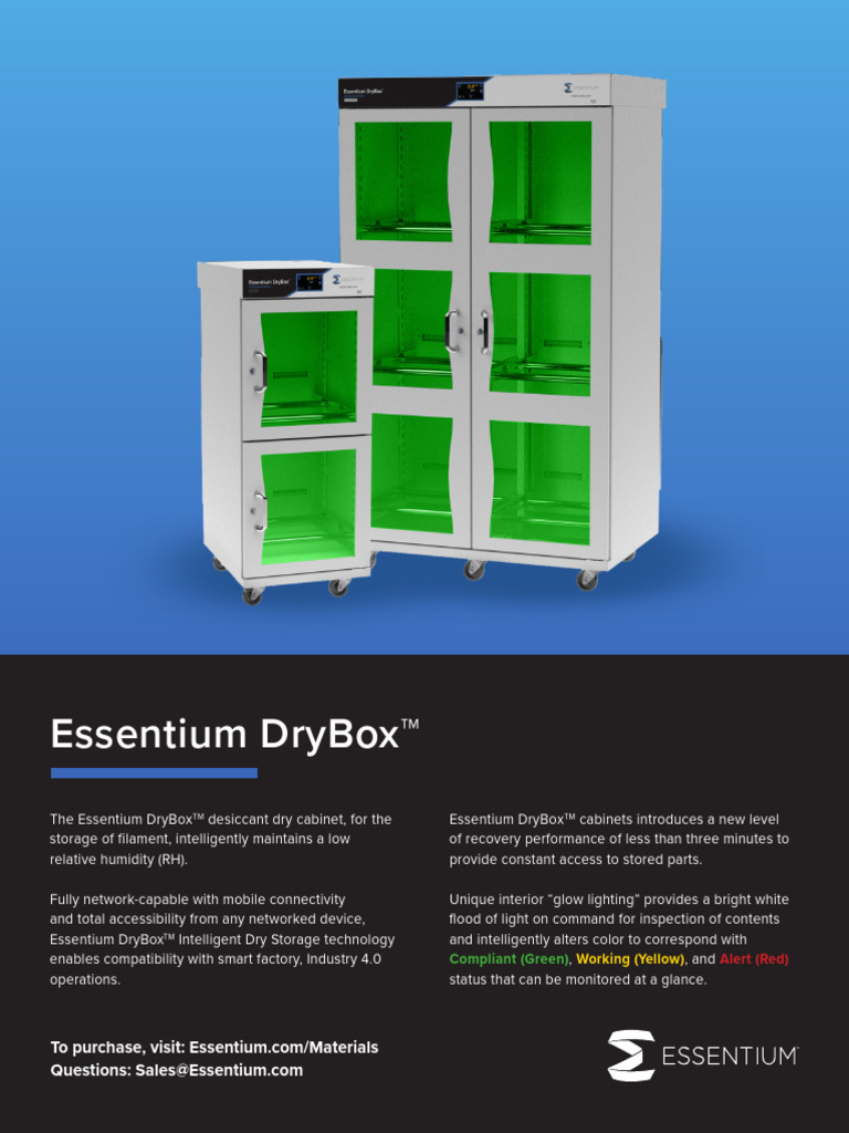Essentium Drybox Data Sheet - v2 1 (379296) | PDF | Computing
