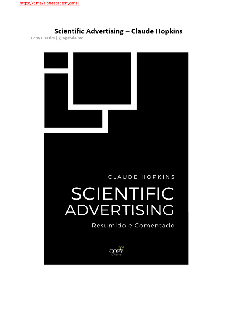 Claude Hopkins - Scientific Advertising | PDF | Publicidade | Conhecimento