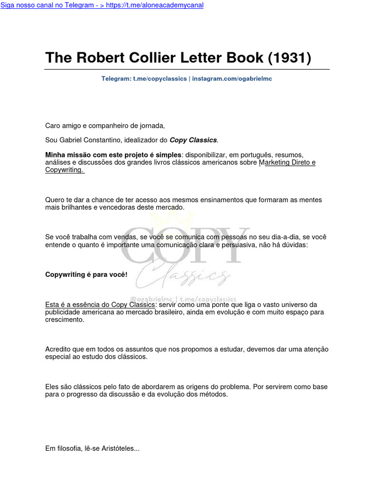 Robert Collier - The Robert Collier Letter Book | PDF | Pensamento | Tempo