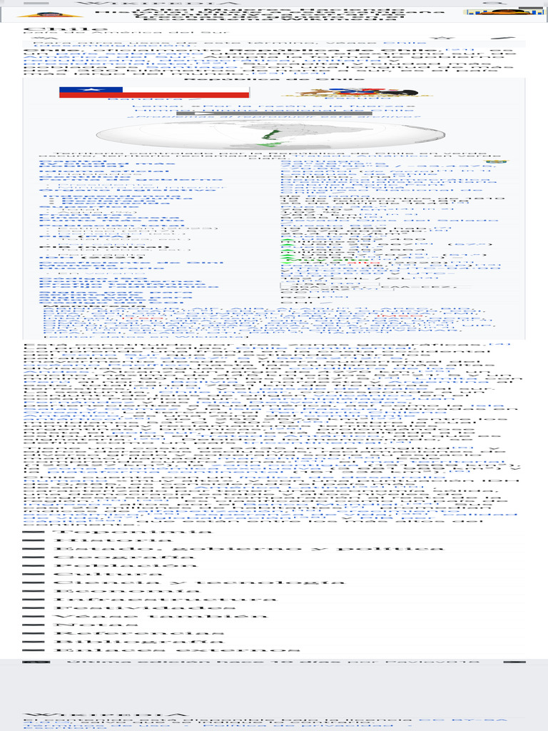 Chile - Wikipedia, La Enciclopedia Libre | PDF | Chile