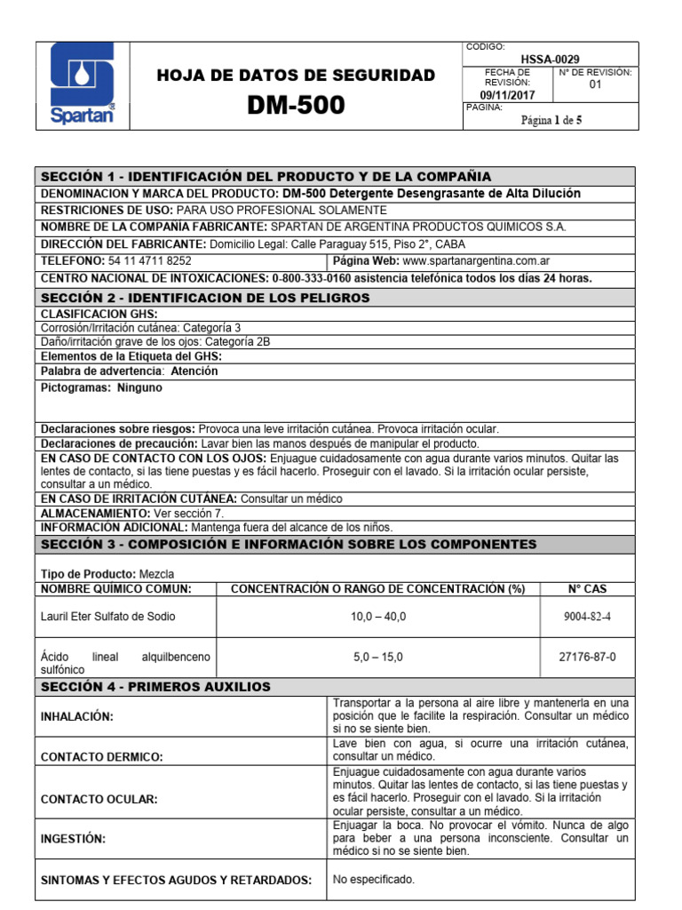 DM 500 | PDF | Agua | Dióxido de carbono