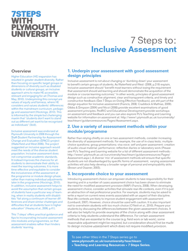 7_Steps_to_Inclusive_Assessment | PDF | Learning | Educational Technology