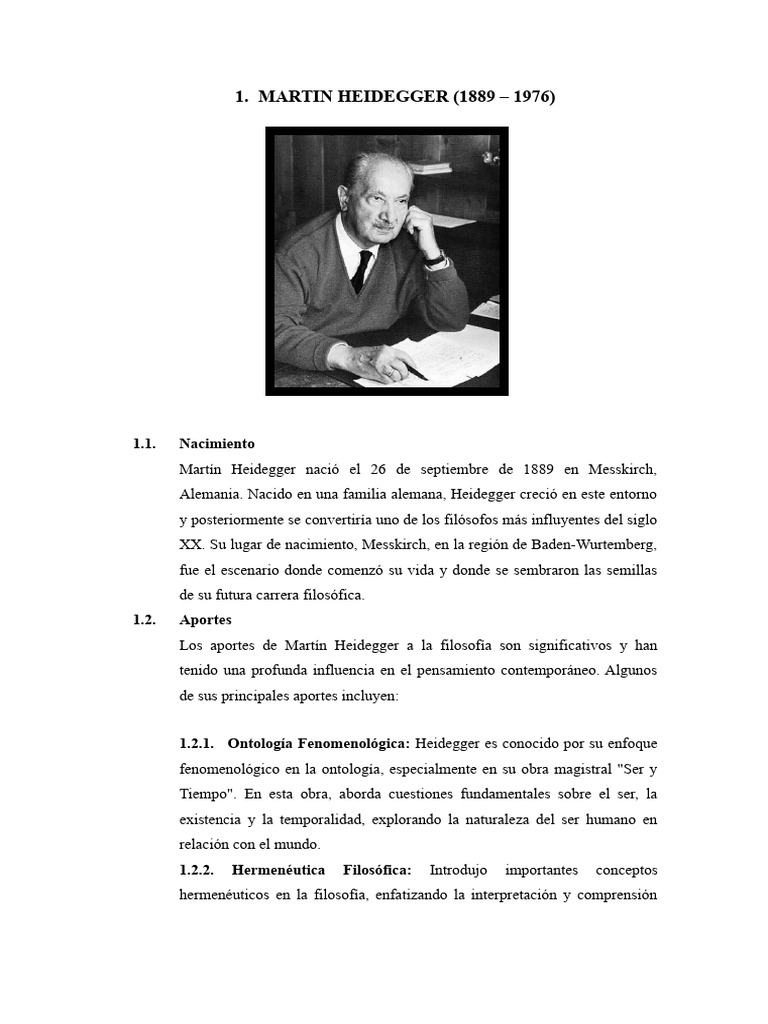 Martin Heidegger. | PDF | Martin Heidegger | Existencialismo