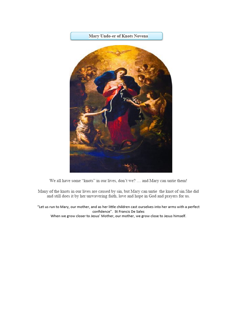 Mary Undoer of Knots Novena | PDF | Mary, Mother Of Jesus | Prayer
