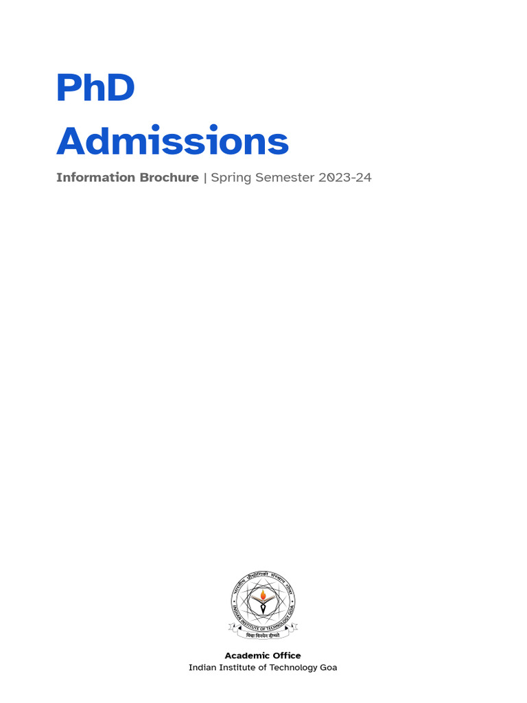 PHD Brochure Spring Sem 2023 24 | PDF | Doctor Of Philosophy | Academic ...