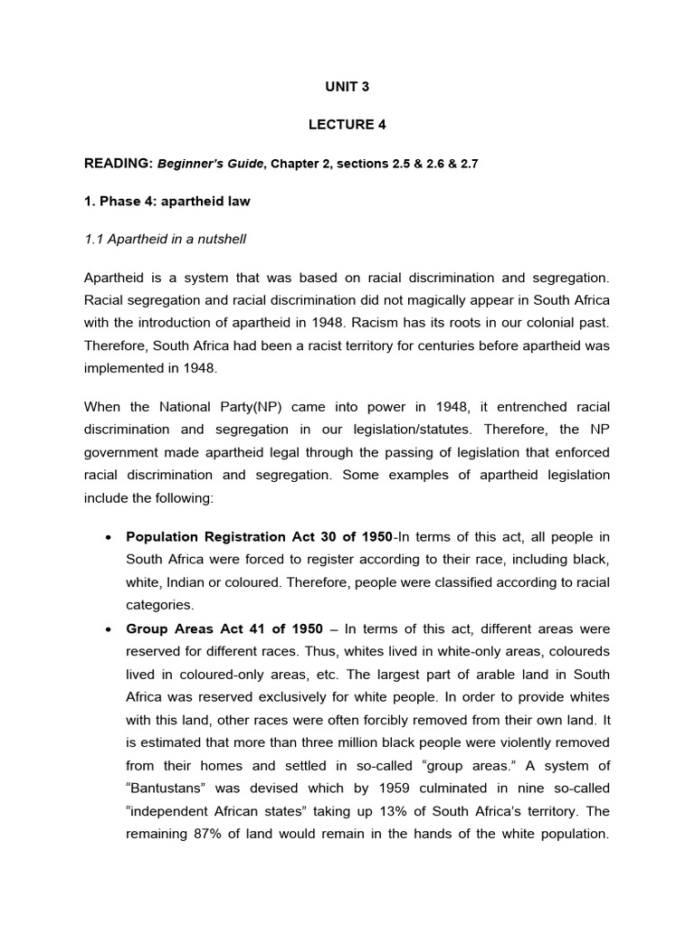 (10) Unit 3_Lecture 4 | Download Free PDF | Apartheid | African ... (10) Unit 3_Lecture 4 | Download Free PDF | Apartheid | African ...