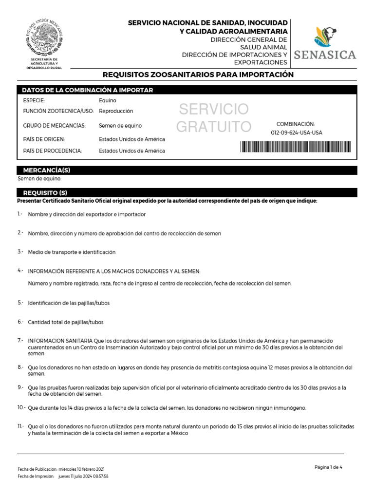 Req Zoosanitarios | PDF | Semen | Epidemiología