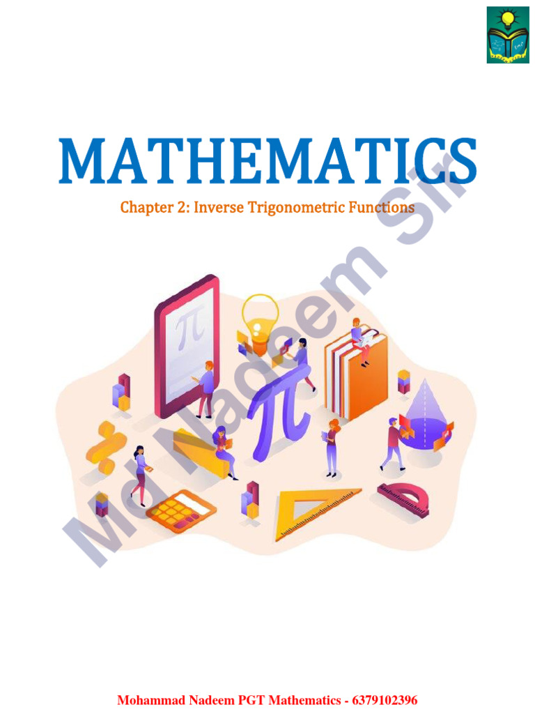 Chapter 2 Inverse Trigonometric Functions Pdf Function Mathematics Trigonometric Functions