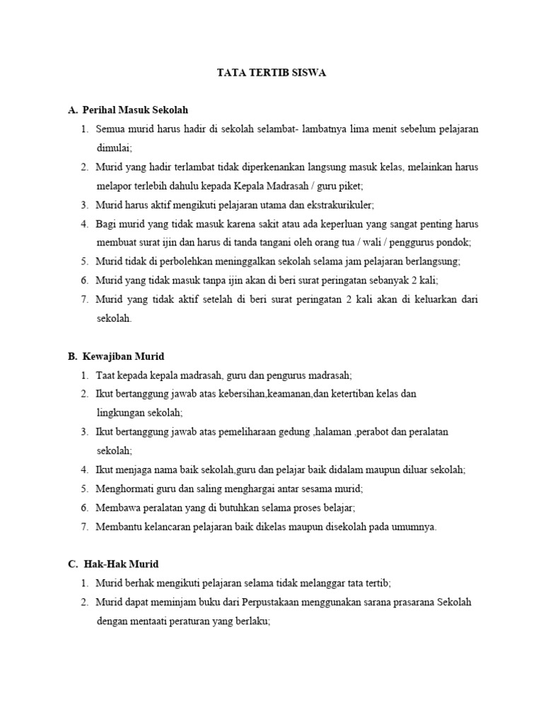 Tata Tertib Siswa | PDF | Karier & Perkembangan | Kesehatan Holistik