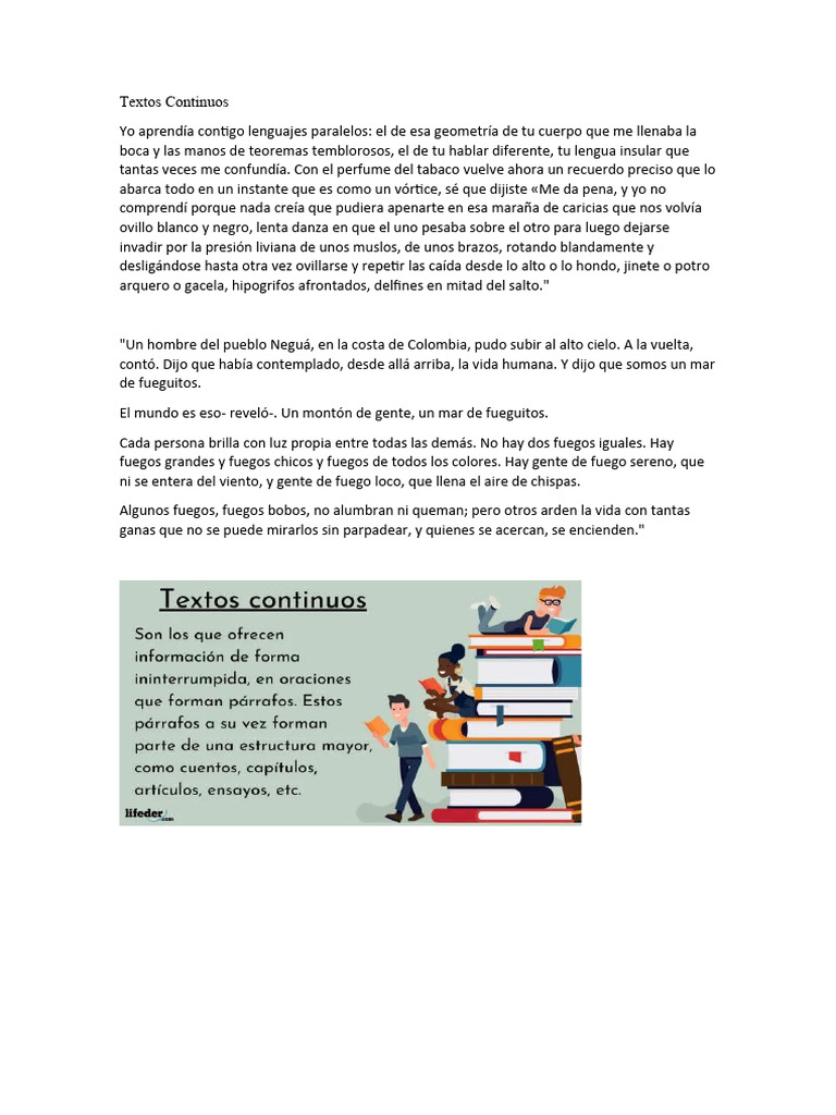 Textos Continuos | PDF | Poesía
