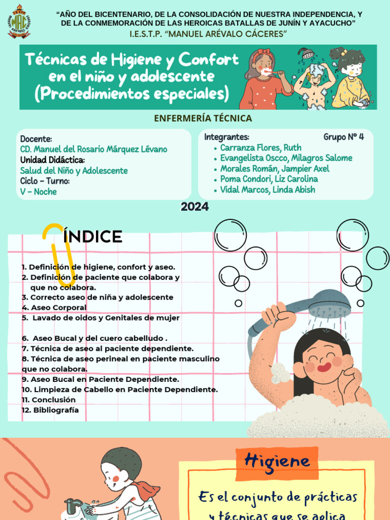 Técnicas de Higiene y Confort en El Niño y Adolescente (Procedimientos Esp - 20240704 - 033255 ...