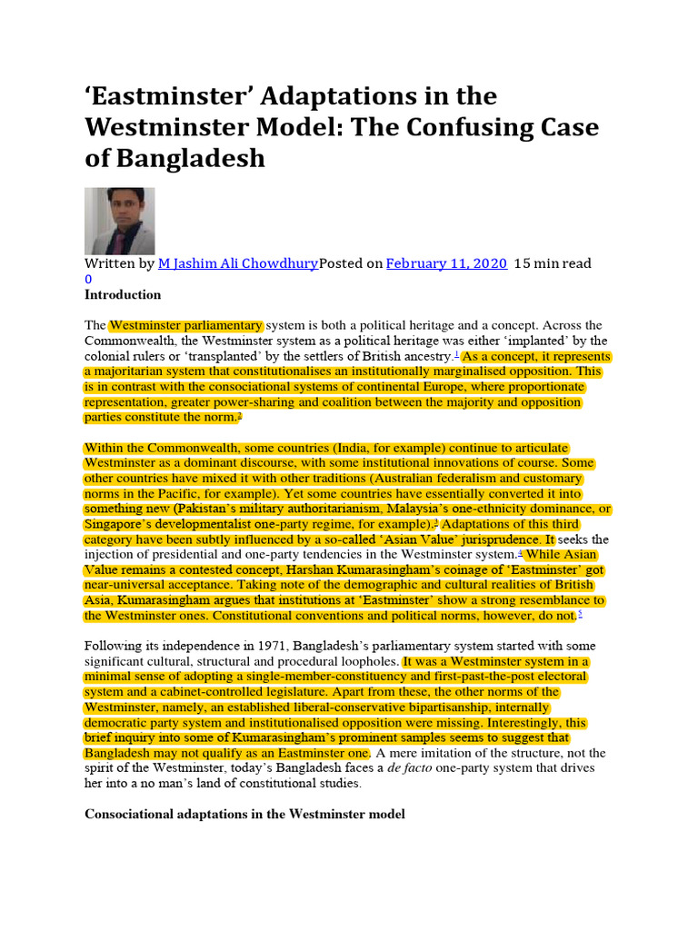 Eastminster Westminister | PDF | Westminster System | Malaysia