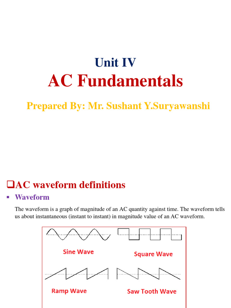 Unit IV AC Fundamentals Compressed | PDF | Electrical Impedance | Ac Power