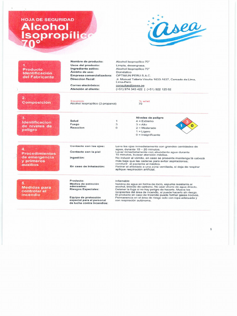 47 - Alcohol Isopropilico 70° | PDF