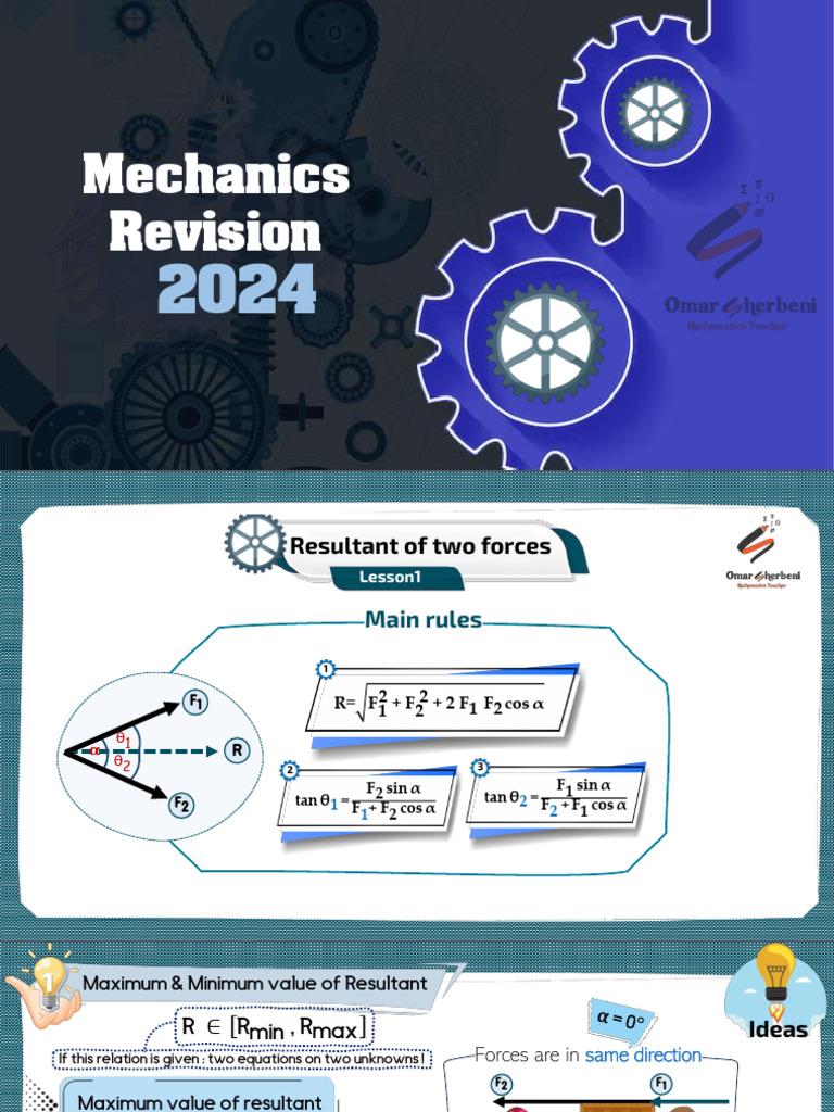 Secondary Two - Statics - Revision Sheet | PDF | Force | Tension (Physics)