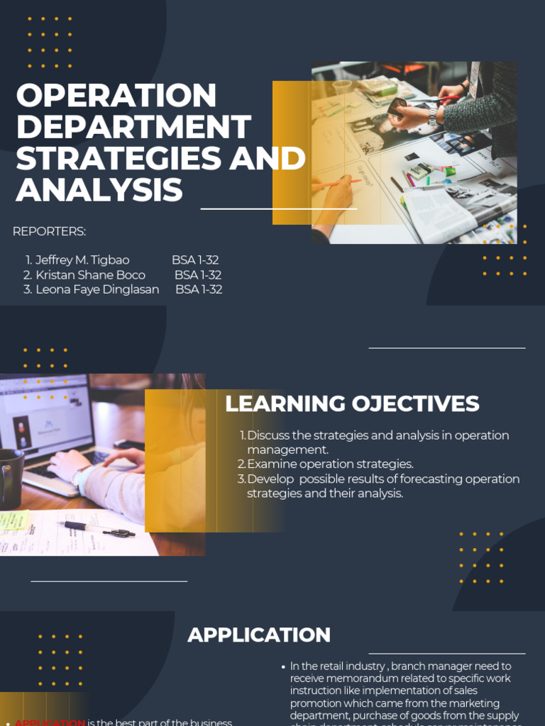 Operation Department Strategies and Analysis | PDF | Project Management ...
