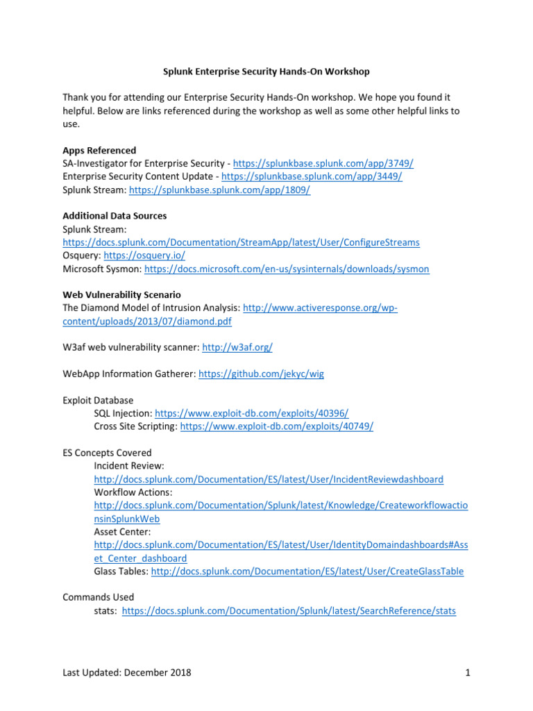 Enterprise Security Hands-On Takeaway - ES Hands-On Takeaway Doc-1 ...