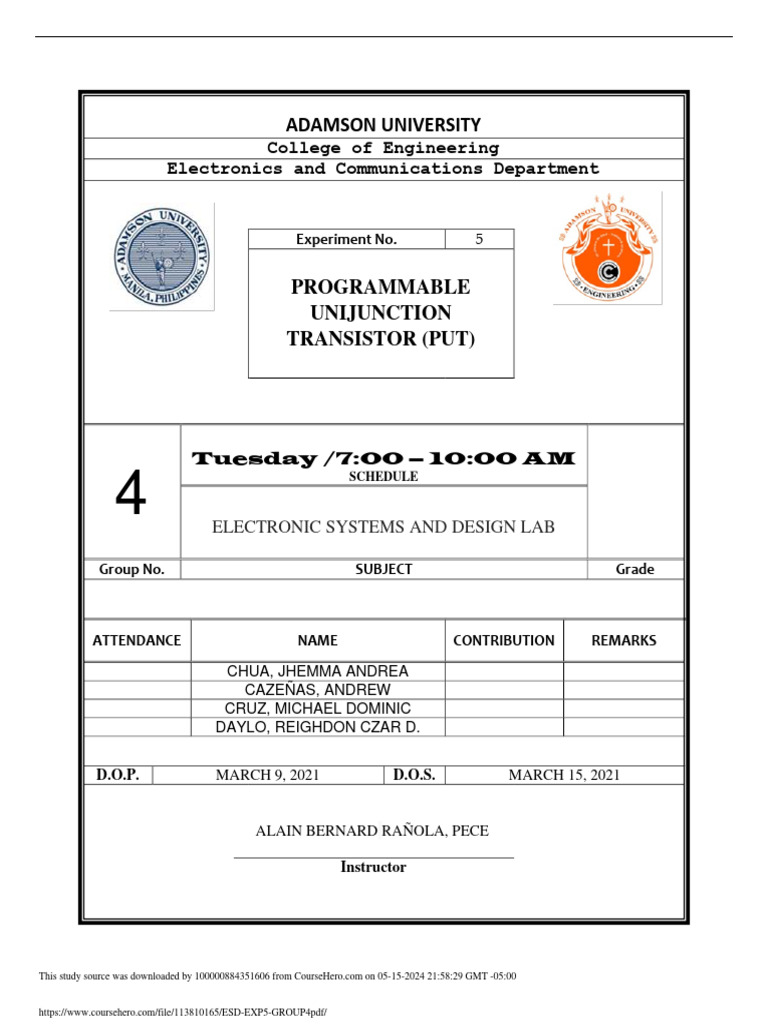 Esd Exp5 Group4 PDF | PDF | Electronic Engineering | Electrical Engineering