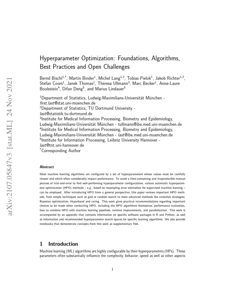 Hyperparameter Tuning for ML Experts | PDF | Machine Learning | Mathematical Optimization