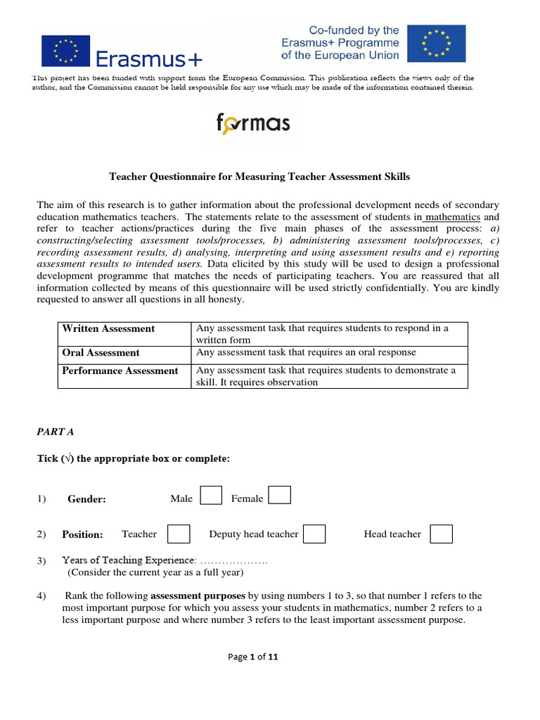 Teacher_Questionnaire_Measuring_Assessment_Skills-EN | PDF | Educational Assessment | Learning