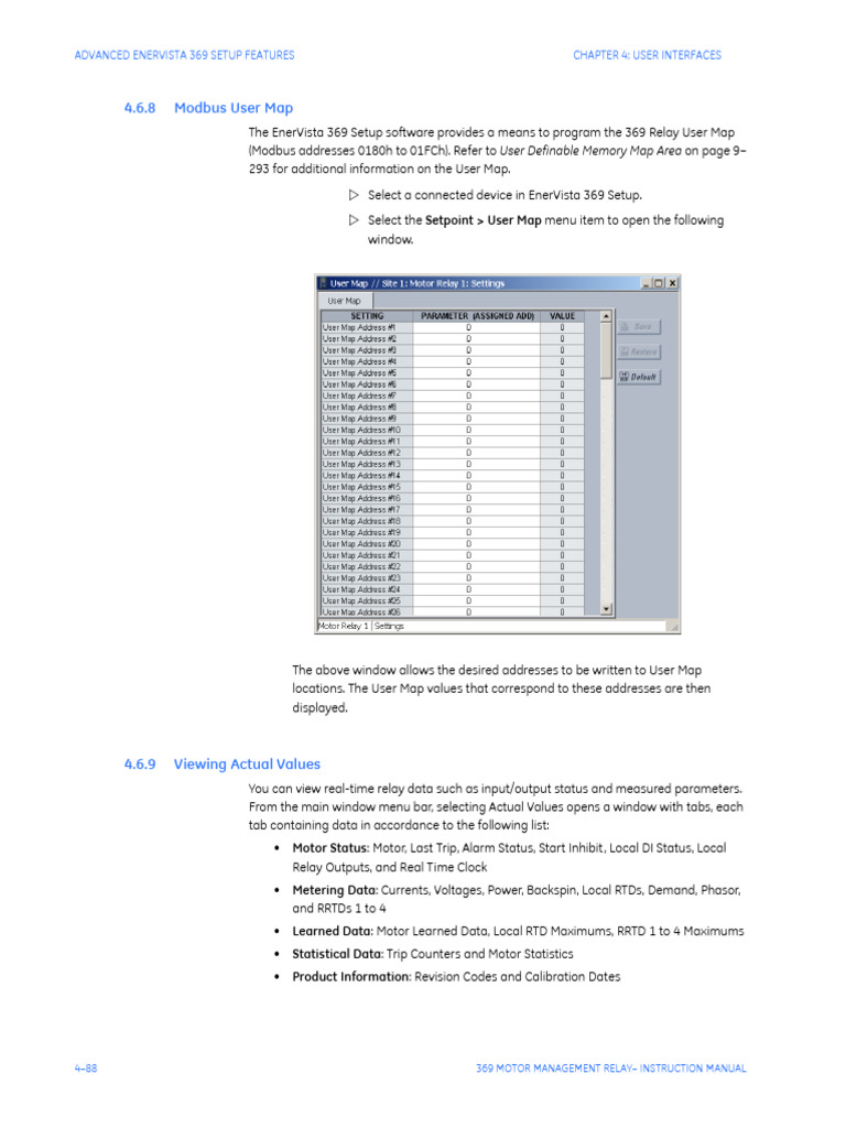 RELE 369 GEK-106288H User Map | PDF | Window (Computing) | Real Time Computing