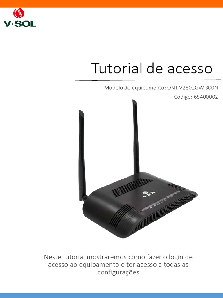 Configuração do ONT V2802GW | PDF | Computadores