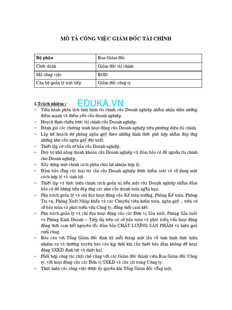 MK - 2 MTCV Giam Doc Tai Chinh | PDF