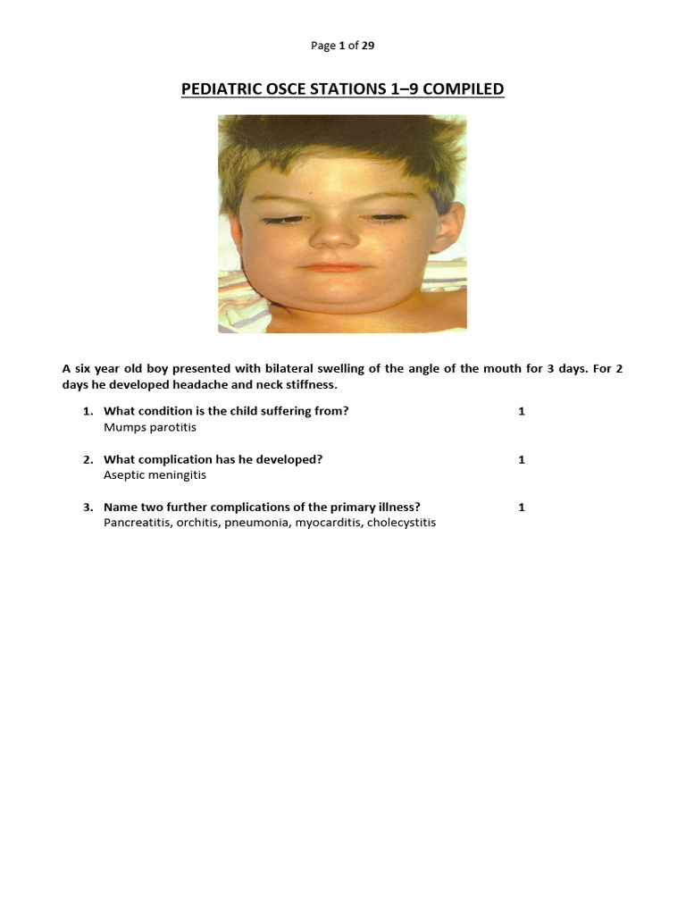 Compiled Station Stations - Peds | PDF | Dermatitis | Clinical Medicine