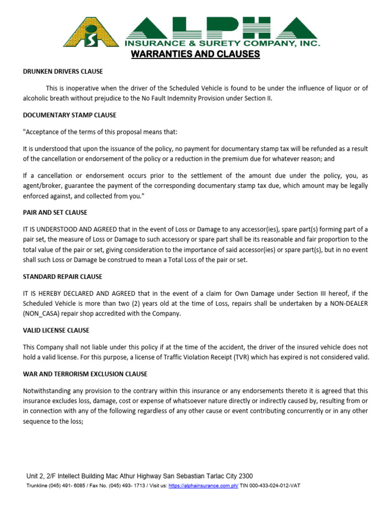 Pc Warranties & Clauses | PDF | Insurance | Indemnity