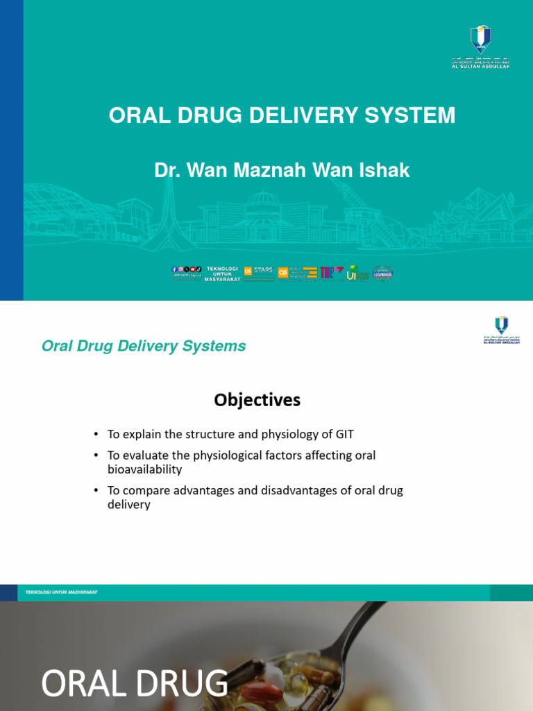 Oral Drug Delivery System | PDF | Tablet (Pharmacy) | Salt (Chemistry)