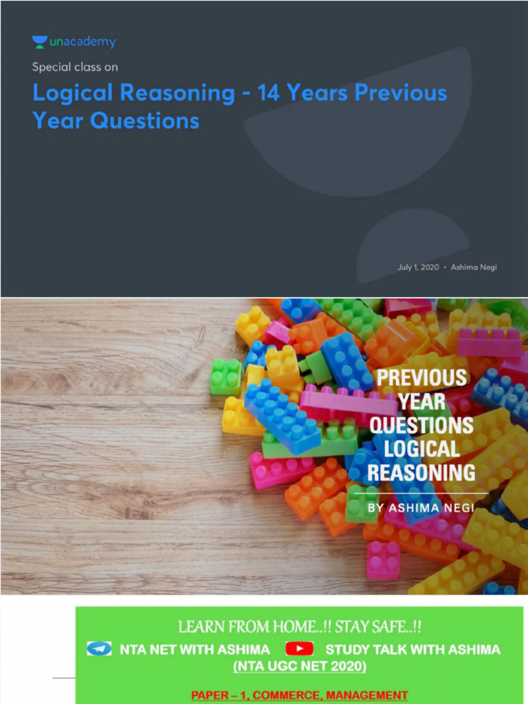 Logical Reasoning 14 Years Previous Year Questions No Anno | PDF