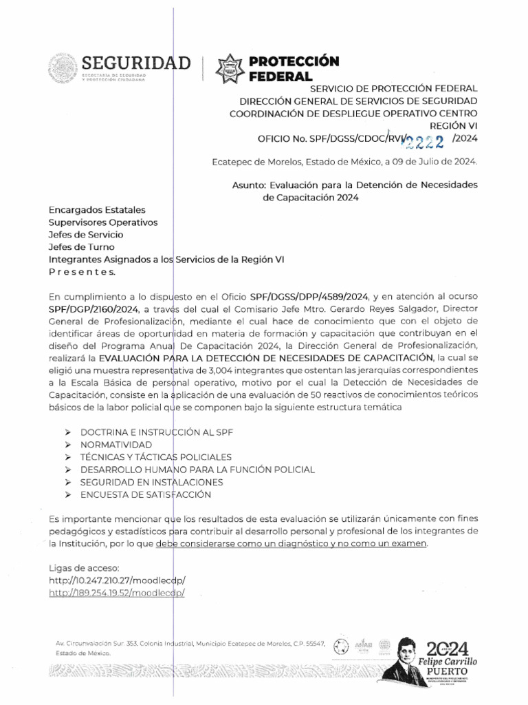 Técnicas y Tácticas Policiales ÑRVI 2222-2024 EVALUCION PARA LA ...