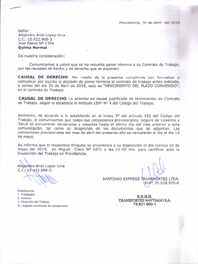 Formato de Carta de Aviso | PDF