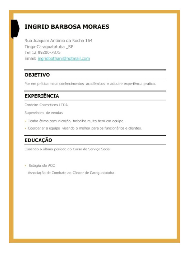 Currículo Ingrid | PDF