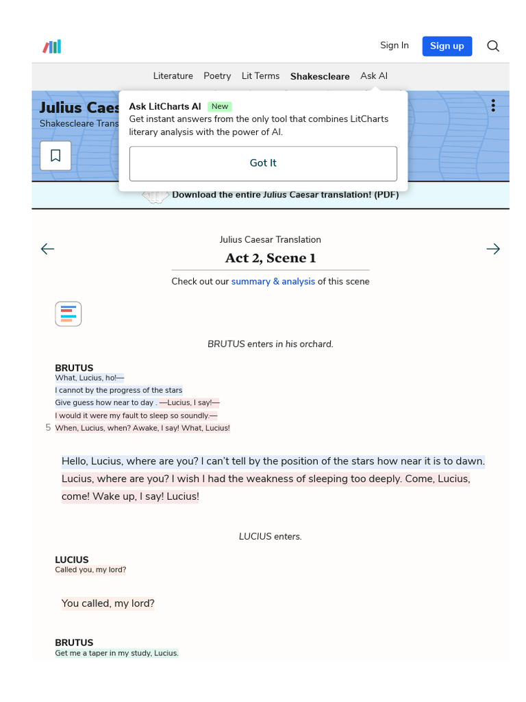 www-litcharts-com-... | Download Free PDF | Julius Caesar | Mark Antony