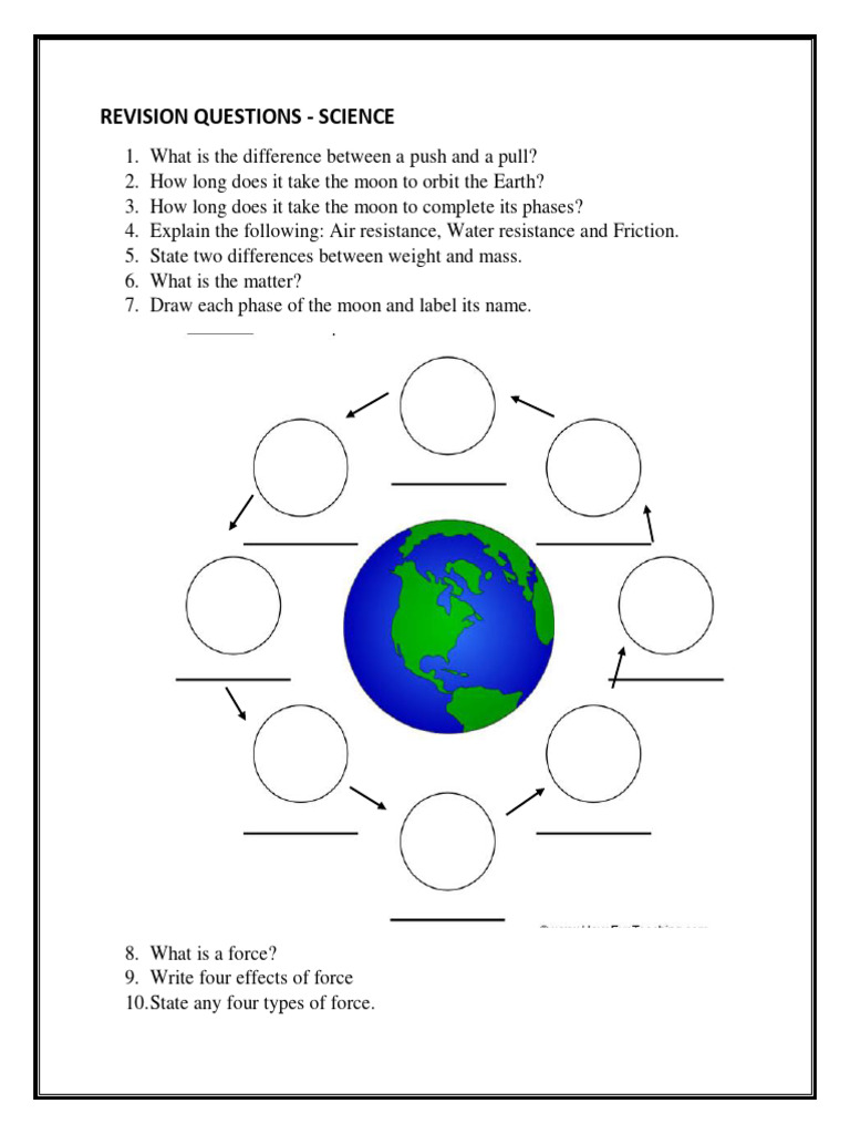 Science Revision Questions Guide | PDF | Science & Mathematics