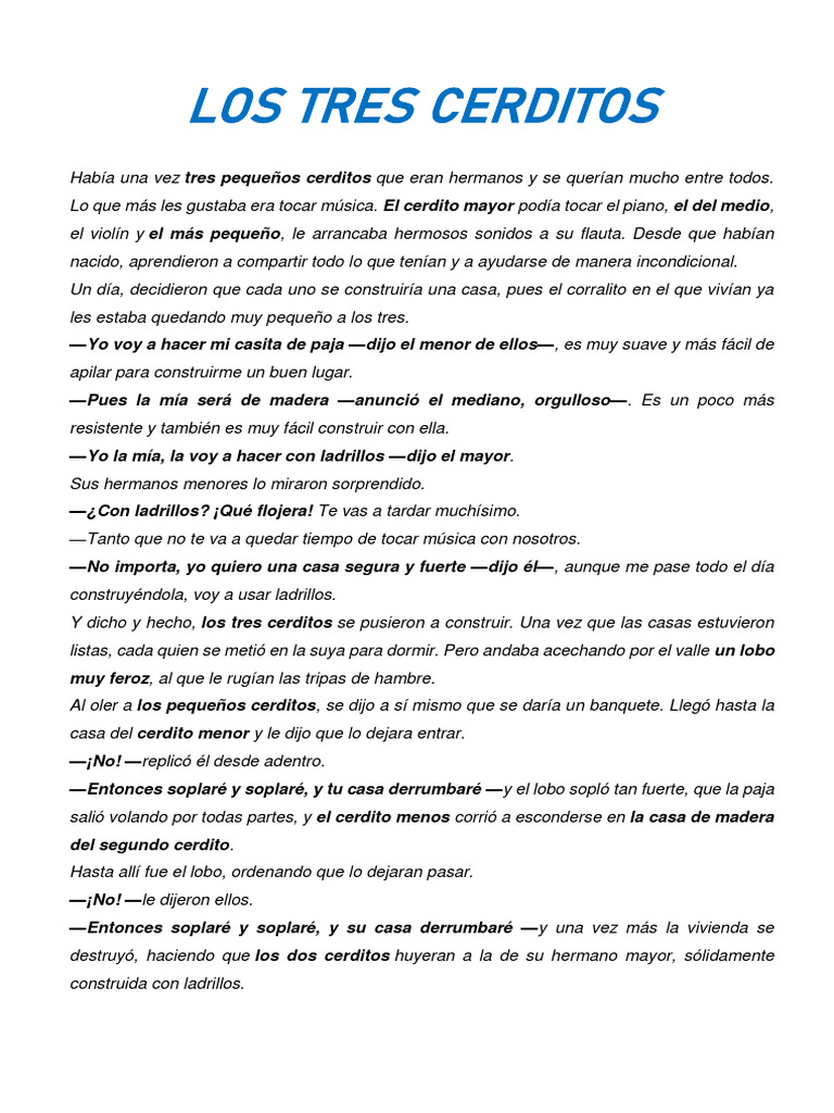 LOS TRES CERDITOS | PDF