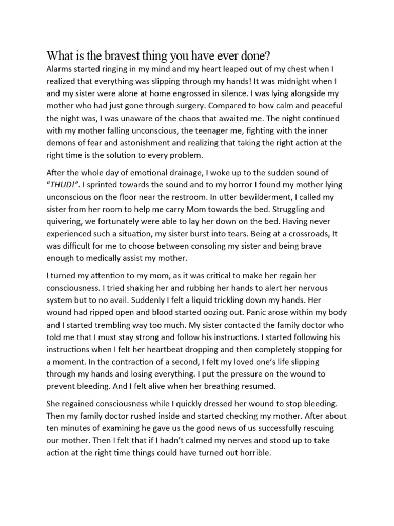 The Bravest Moment of My Life | PDF