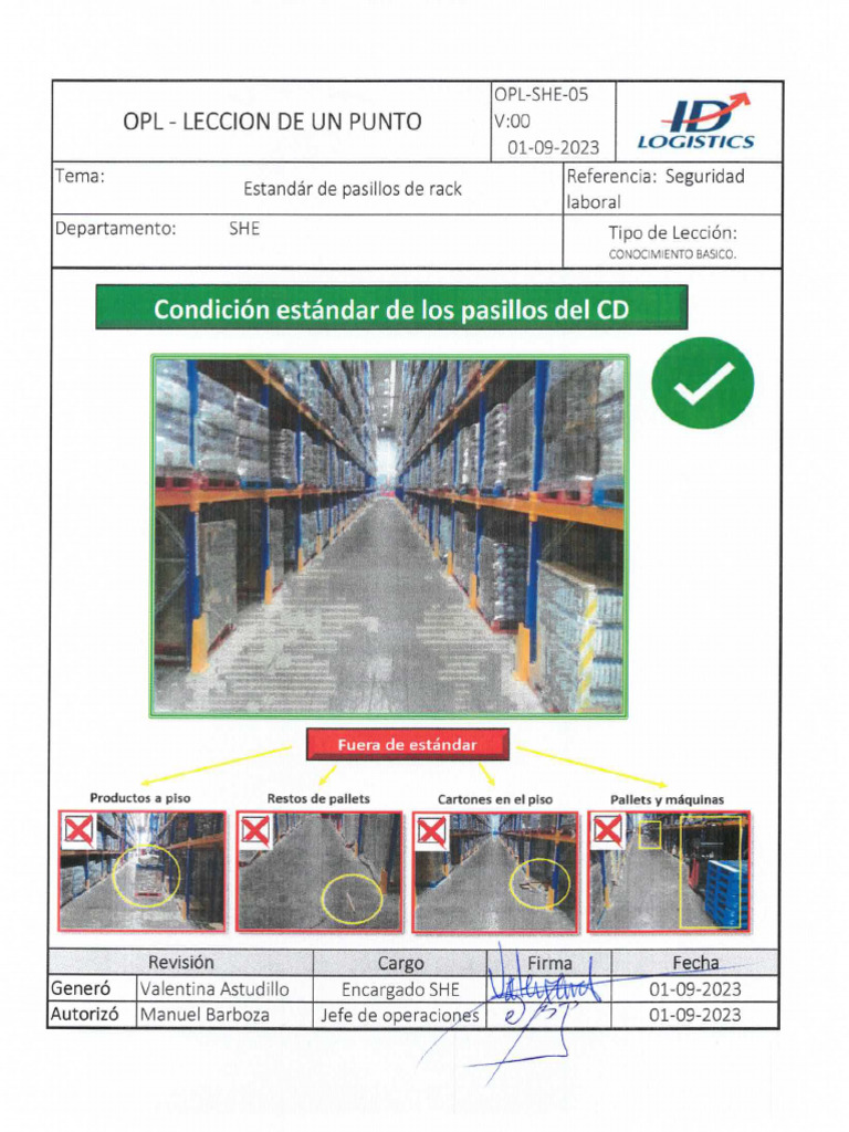 OPL-SHE-05 - Estandar de Pasillos de Rack | PDF
