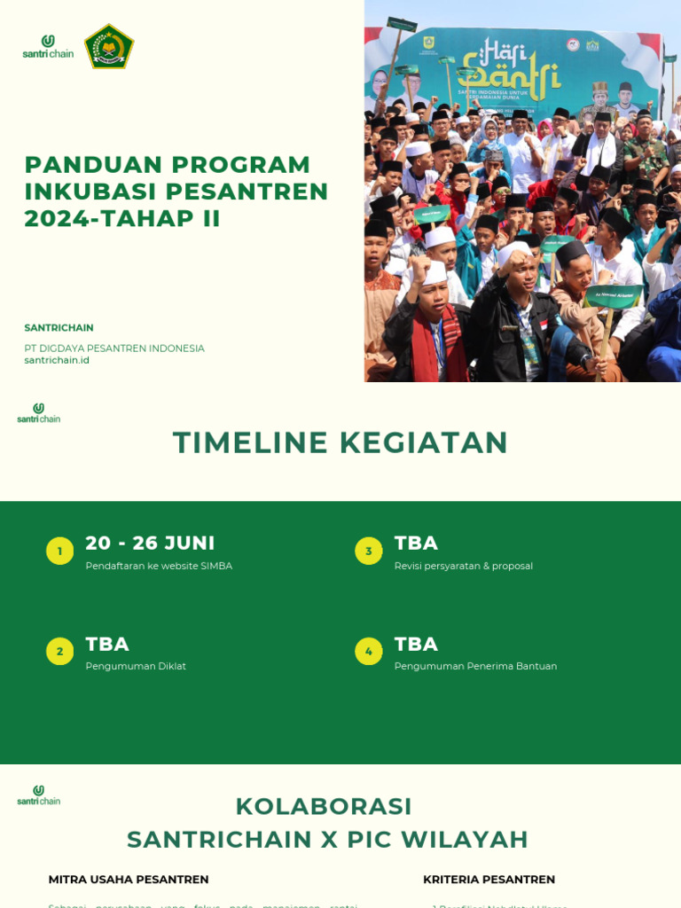 Panduan Program Inkubasi Pesantren 2024 - Tahap II | PDF | Bisnis