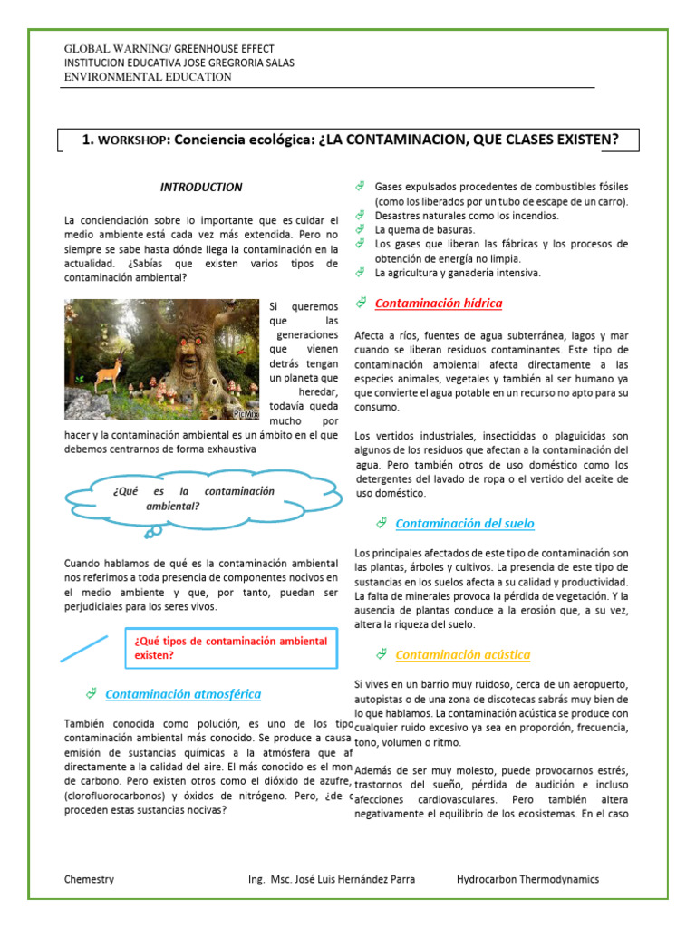Ae. Worshop - Clases de Contaminacion | PDF | Contaminación | Entorno ...