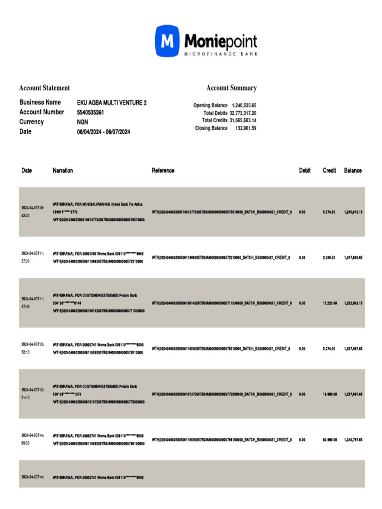 Account Statement | PDF | Debits And Credits | Banks