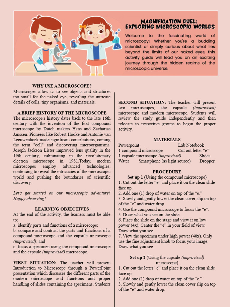 Activity Guide - Micros | PDF | Microscope | Microscopy