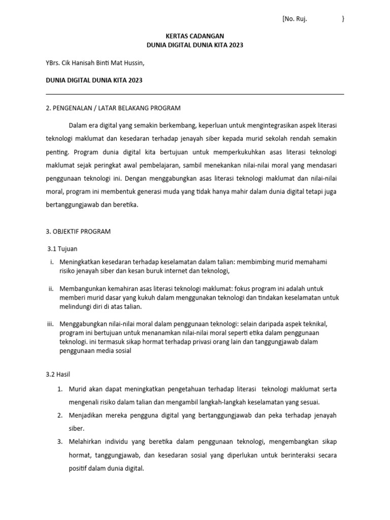 Paperwork Program Moral - Dunia Digital Dunia Siber | PDF