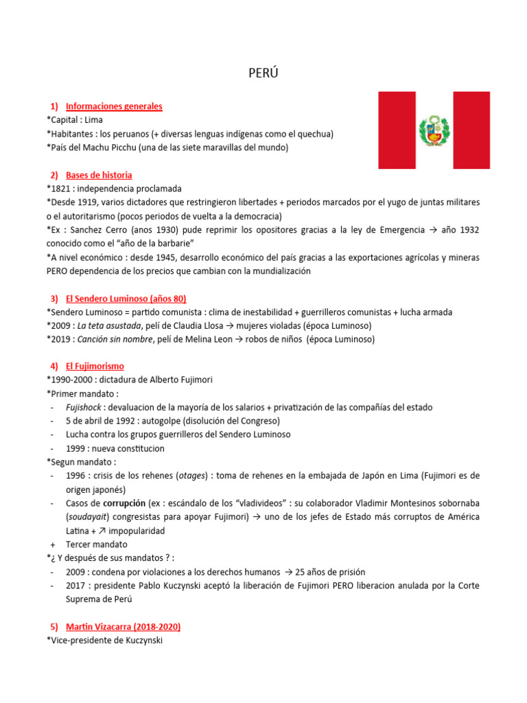 Historia y crisis política en Perú | PDF | Perú | América del Sur