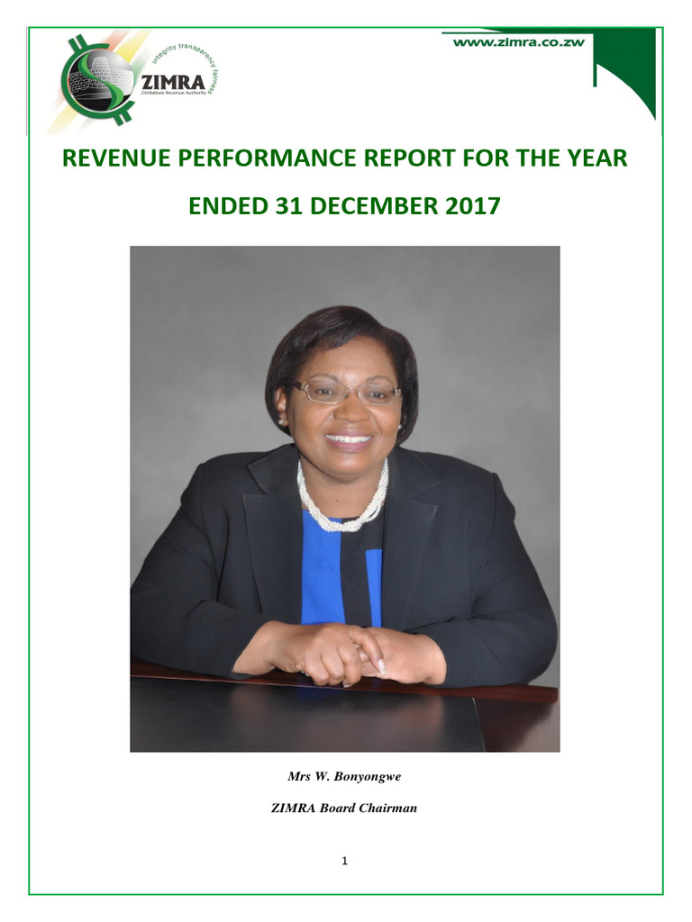 2017 Zimbabwe Revenue Performance Report | PDF | Taxes | Value Added Tax