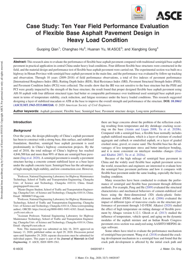 Case Study Ten Year Field Performance Evaluation | PDF | Road Surface ...