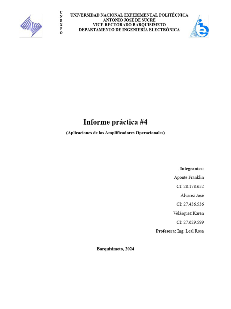 Informe Práctica 4 Lab Electronica Descargar Gratis Pdf