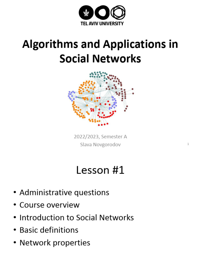 Lesson 1 | PDF | Vertex (Graph Theory) | Social Network